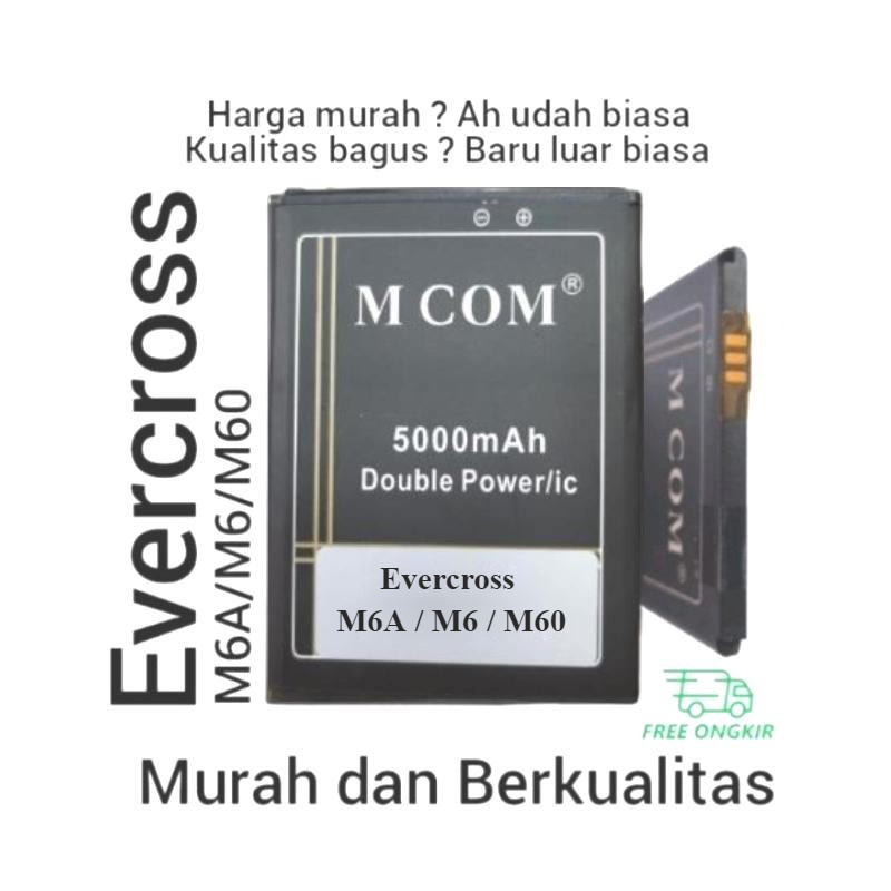 Jual Baterai MCOM for Evercross M6A / M6 / M60 Double Power 5000mAh batere batre batrai battery ...