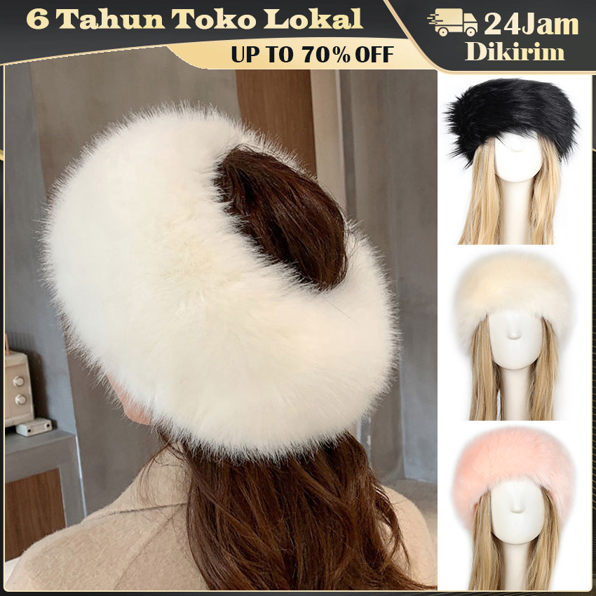 Jual Topi Russia Musim Dingin Wanita Fur Hat Russian Ushanka Winter ...