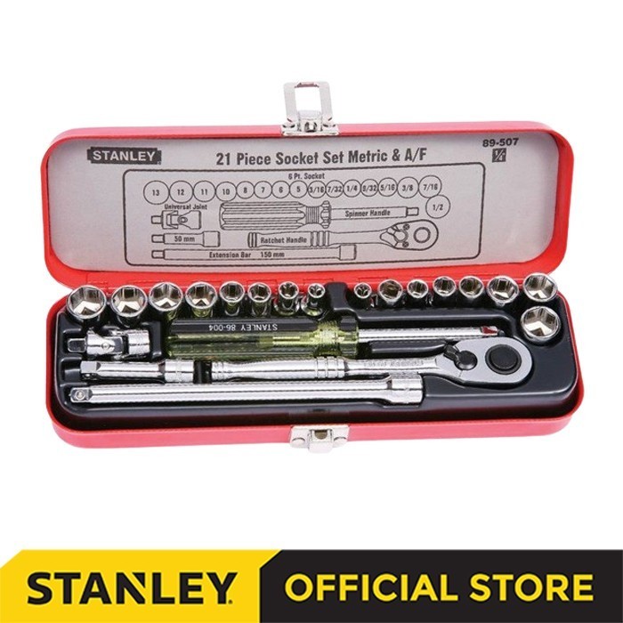 Jual Stanley Metric & Imperial Socket Set 1/4" 6pts 21pcs 89-507 | Shopee Indonesia