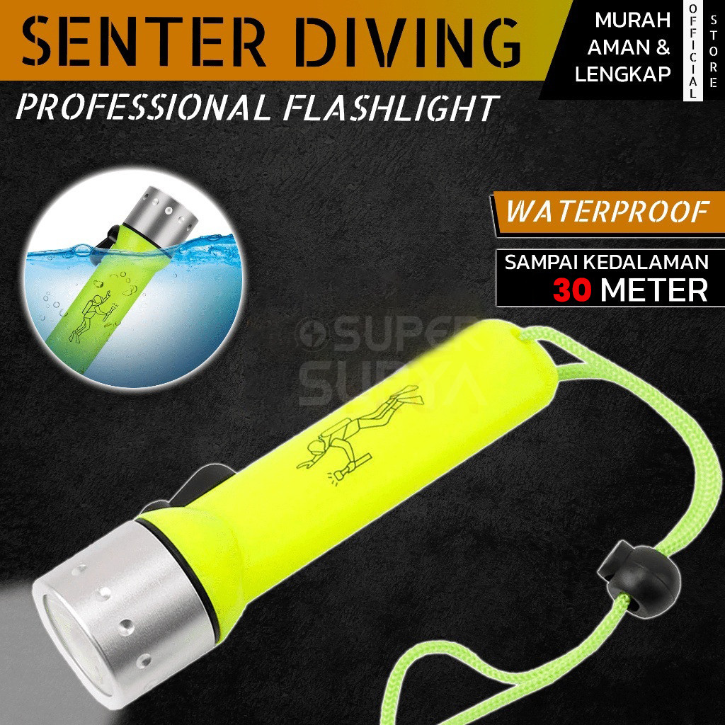 Jual Senter Selam Anti Air 180 Lumens 3W Lampu LED Menyelam Waterproof Outdoor Diving | Shopee ...