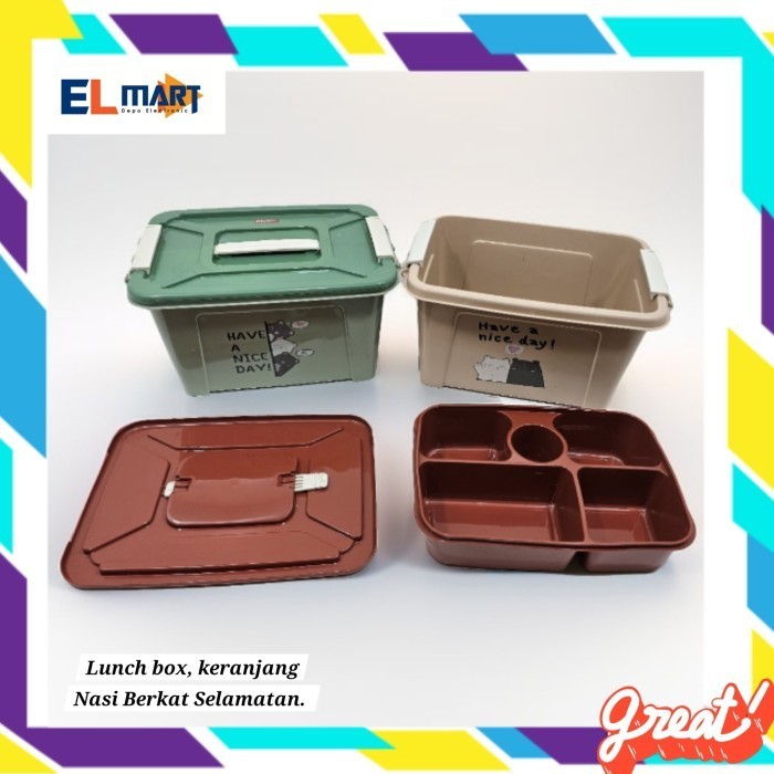 Jual Mini Container 2 susun Kotak Berkat Nasi Selamatan Lunch Box LB11 ...