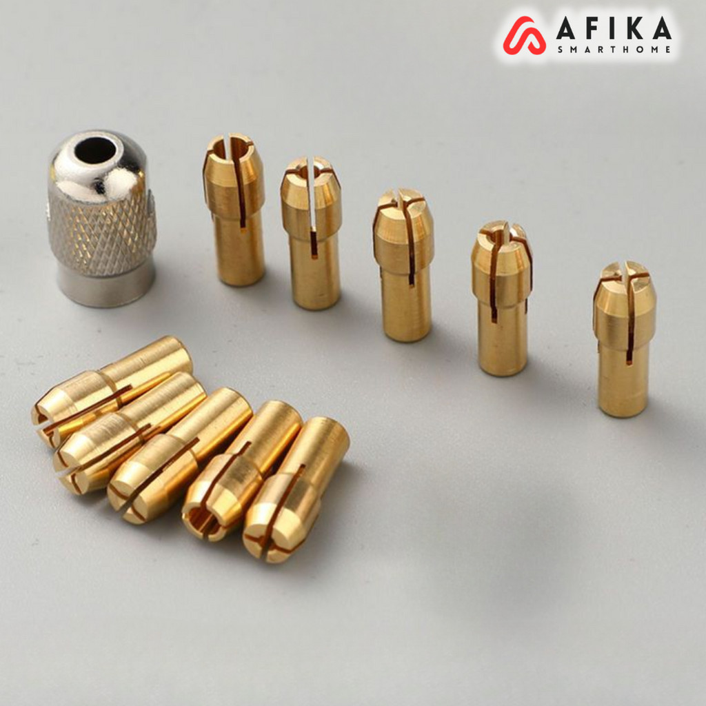 Jual Brass Collet set 11pcs Drill Chuck Collet Bits Kepala Bor gerinda ...
