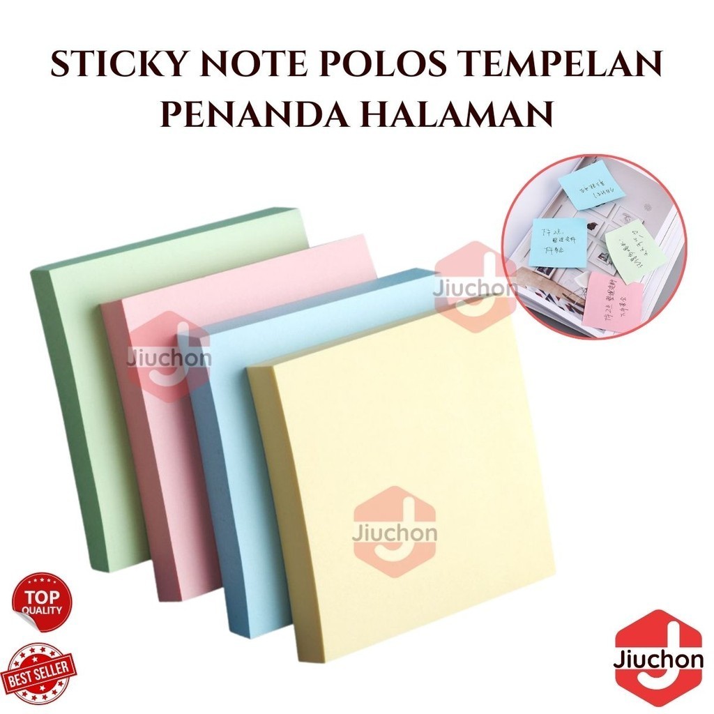 Jual JIUCHON STICKY NOTE POLOS 76X76MM / STICKY NOTES PENANDA HALAMAN ...