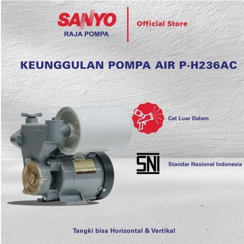 Jual SANYO Mesin Pompa Air Sumur Otomatis - P-H236AC Horizontal ...