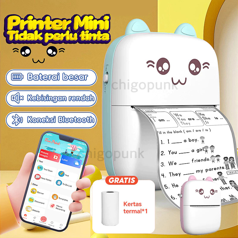 Jual Alat Printer Bluetooth Mini Portable Label Printer Thermal Foto ...