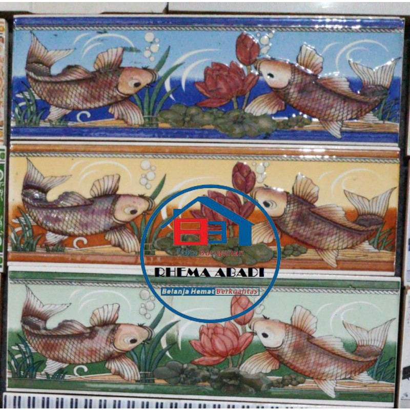 Jual RHEMA Keramik Lis Dinding 7x20 KOI Dapur / Kamar Mandi tekel ubin ...