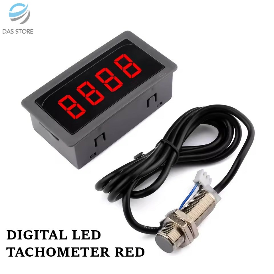 Jual Digital LED Tachometer red RPM Speed Meter Proximity Switch ...