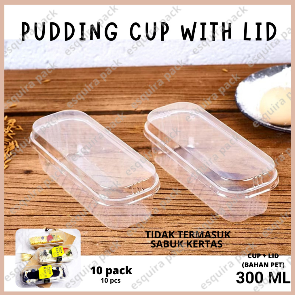 Jual (ECO)Korean Dessert Box Cheesecuit Mika Rectangle 300ml + Lid / SX ...