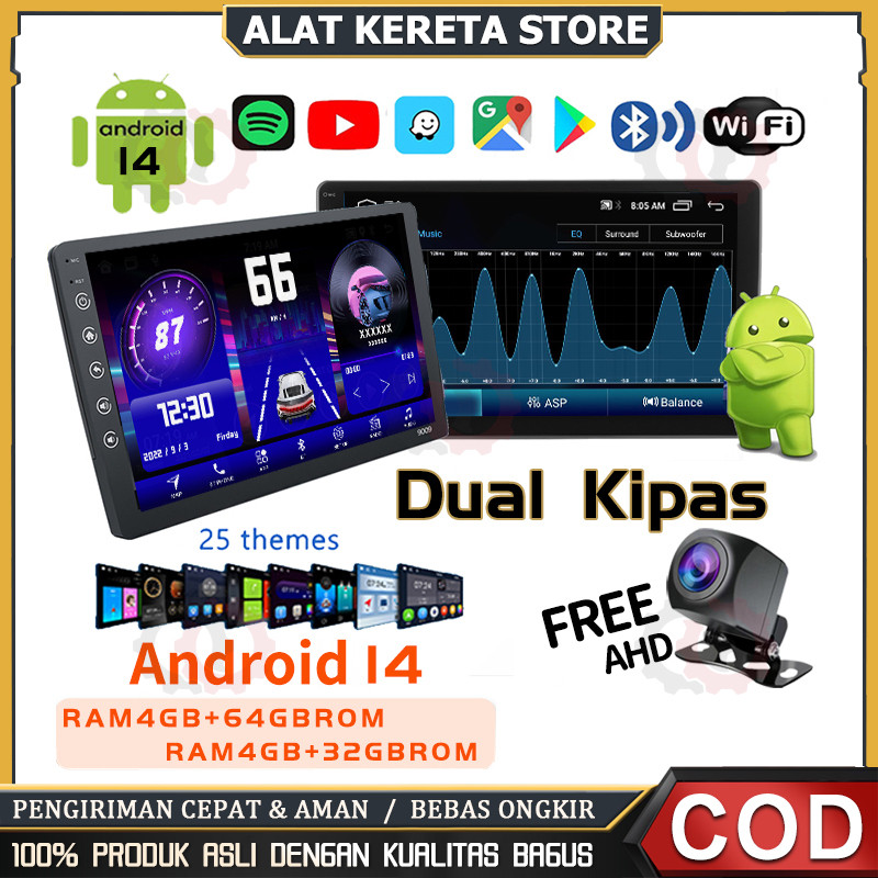 Jual Dual Kipas 8g+128g Ips Screen Head Unit 7/9/10 Inch Car Android 14 Navigasi Untuk Toyota ...