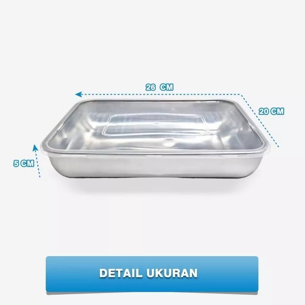 Jual Baki Stainless Tutup Pastik Ukuran 26 x 20 x 5 cm T096 - Food ...