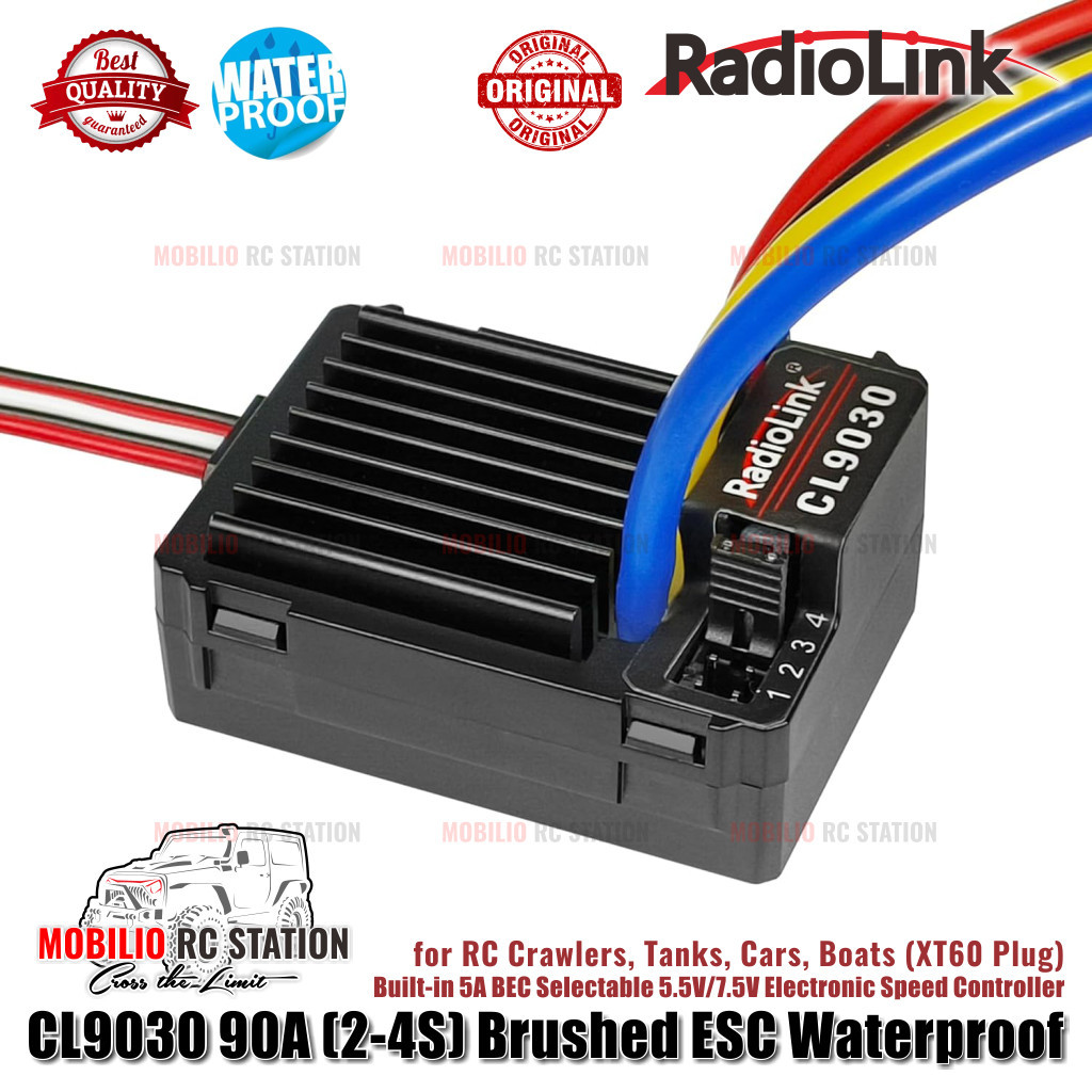 Jual RadioLink CL9030 90A 2-4S Brushed ESC Waterproof Built-in 5A BEC ...