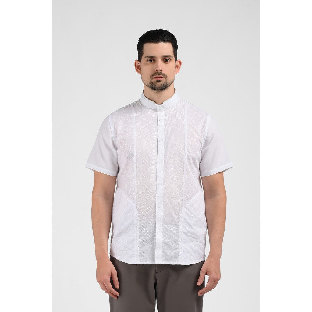 Jual MOC Kemeja Koko Lengan Pendek Pria CAIRO-WHITE | Shopee Indonesia