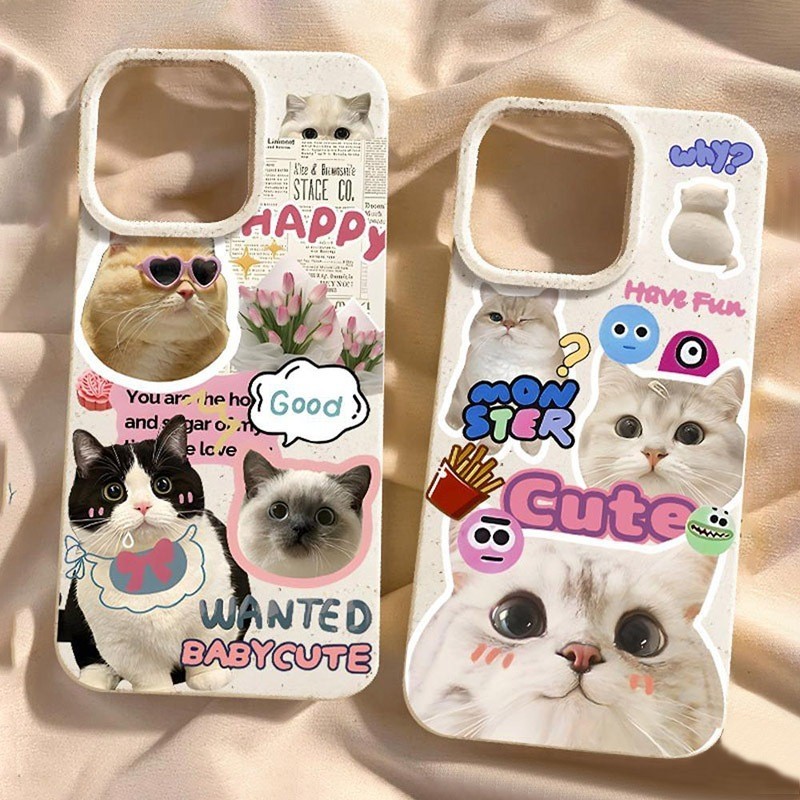 Jual Case cute cat iPhone 7 8 6 6S Plus 11 13 12mini Case 14 15 Pro MAX ...