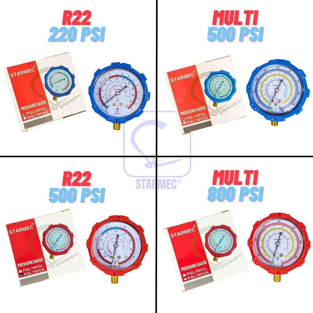 Jual Pressure Gauge AC R32 R410a R22 Low / High Pressure Starmec ...