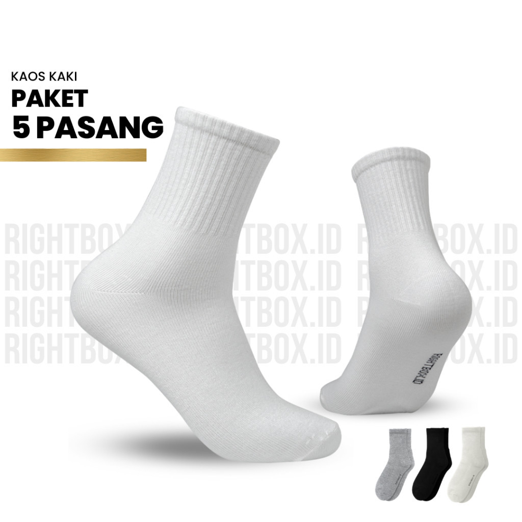Jual Rightbox, Paket 5 Pasang Kaos Kaki Olahraga Pendek Diatas Mata ...