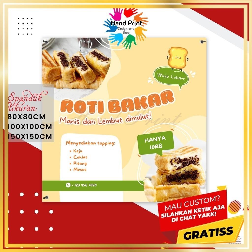 Jual SPANDUK / BANNER Jualan Roti Bakar Roti Potong Brownis MMT Spanduk ...