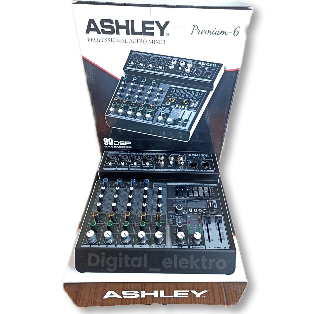 Jual Mixer Audio ASHLEY PREMIUM 6 / PREMIUM6 6 Channel Equalizer Original Reverb 24 Bit 99 Dsp ...