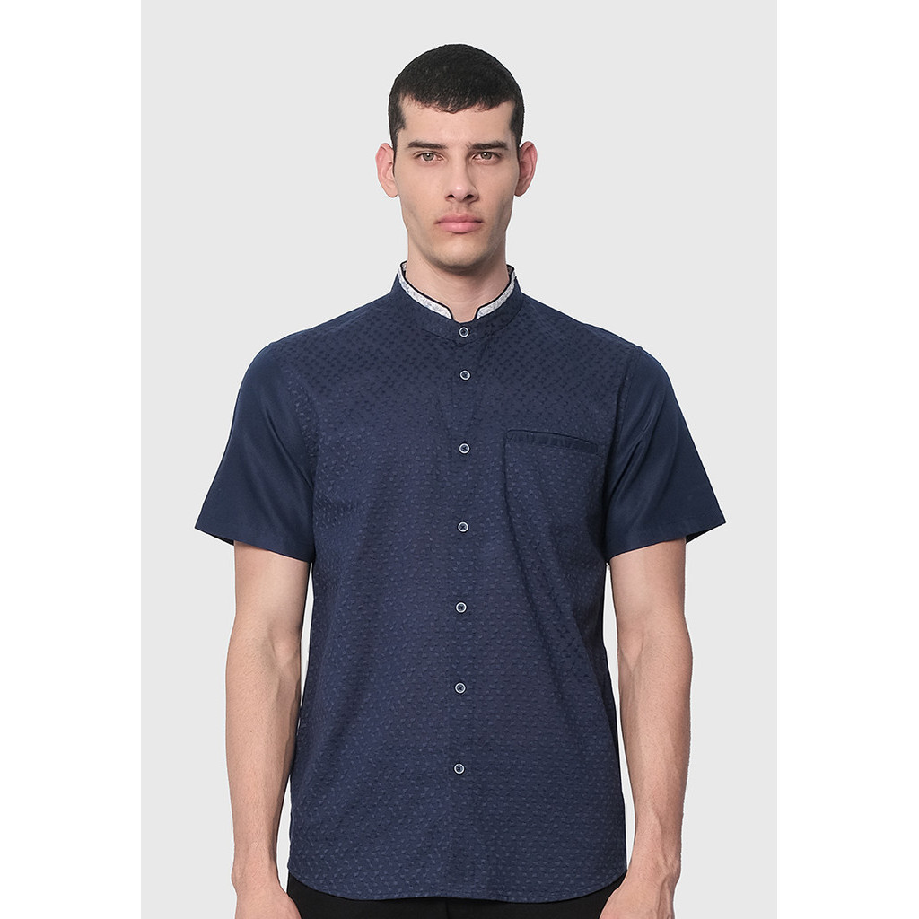 Jual MOC Kemeja Koko Lengan Pendek Pria SEPTA-NAVY | Shopee Indonesia