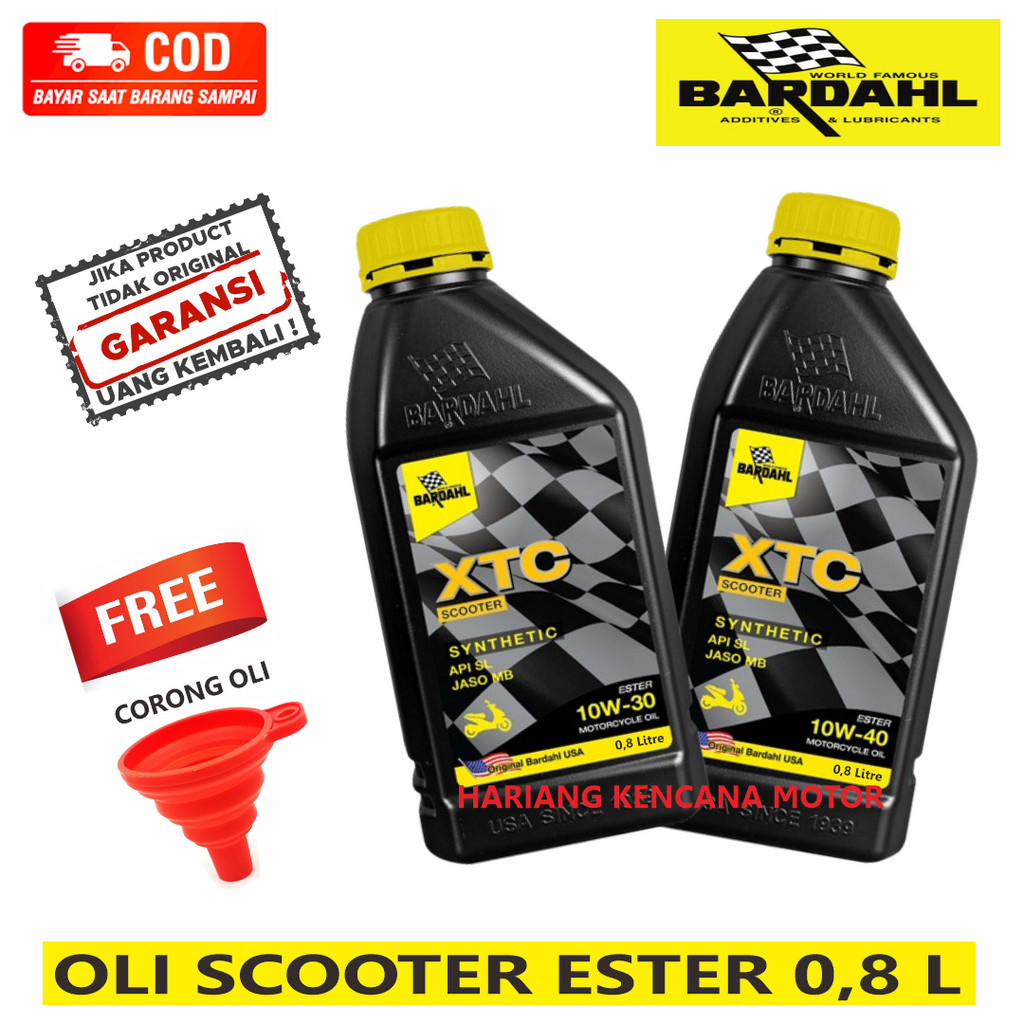Jual Bardahl Oli Mesin XTC Scooter 800ml Motor Matic Mio Beat Vario PCX ADV Oil Bardal Ester ...