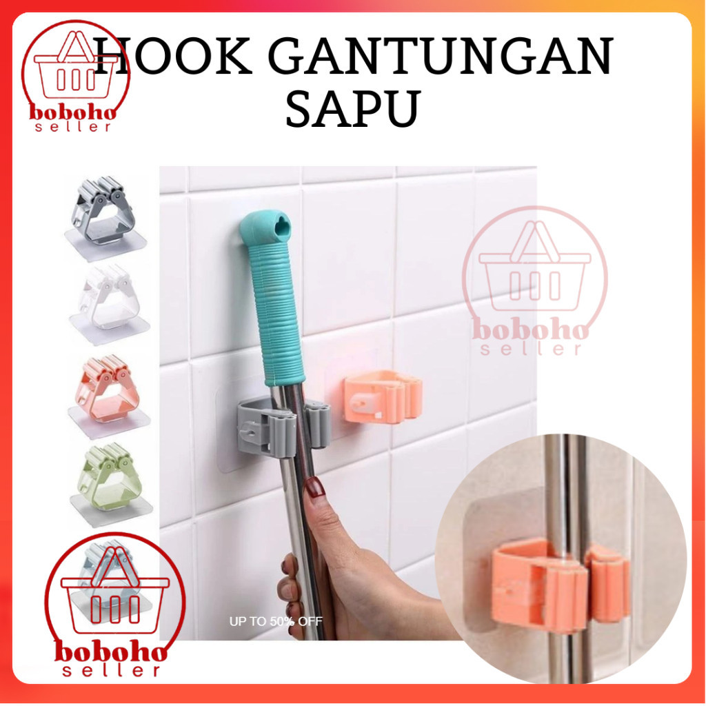 Jual Holder Penggantung Sapu Broom Mop Alat Penjepit Gantungan Sapu ...