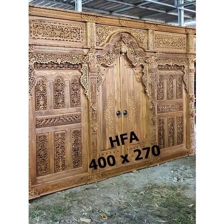 Jual PINTU GAPURA GEBYOK KAYU JATI UNTUK RUMAH BESAR/MASJID/MUSHOLLA ...