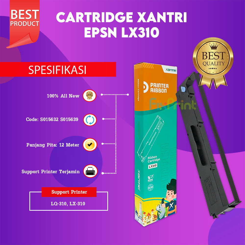 Jual Ribbon Cartridge Compatible Epson LX300 LX-300 LX-300+ LX-300+II ...