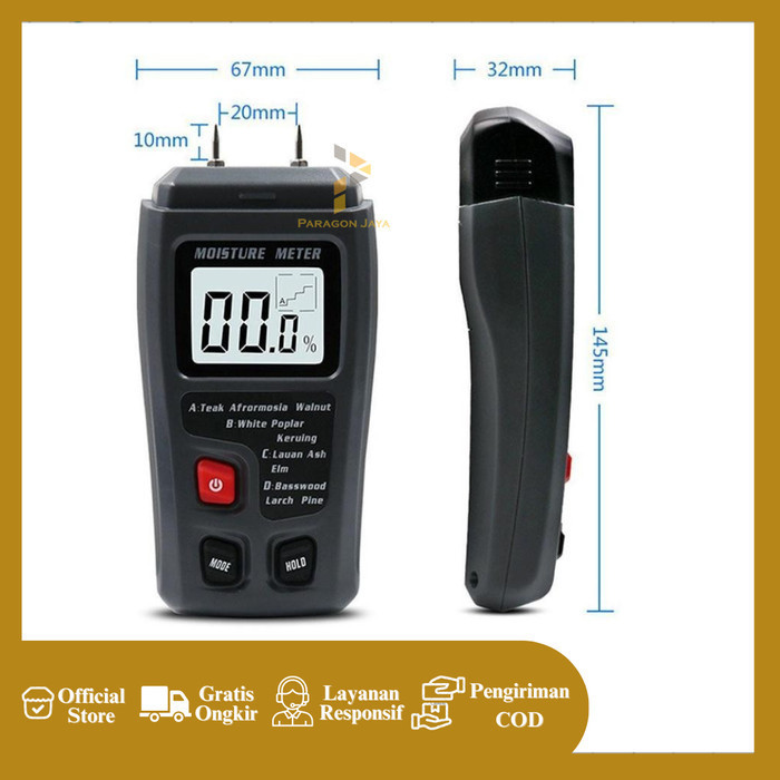 Jual Wood Moisture Meter Kayu Kertas Pengukur Kadar Air Paper MT10 MT ...