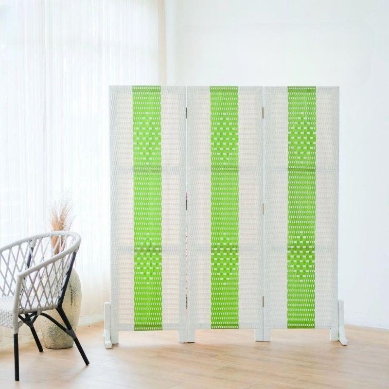 Jual Partisi Ruangan Rotan Sintetis Putih Hijau Putih 3 Pintu | Shopee ...