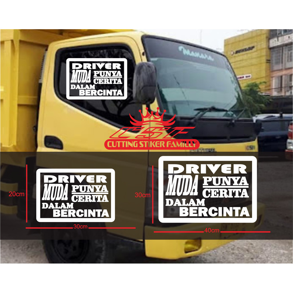 Jual Stiker mobil kaca depan samping DRIVER MUDA PUNYA CERITA DALAM ...