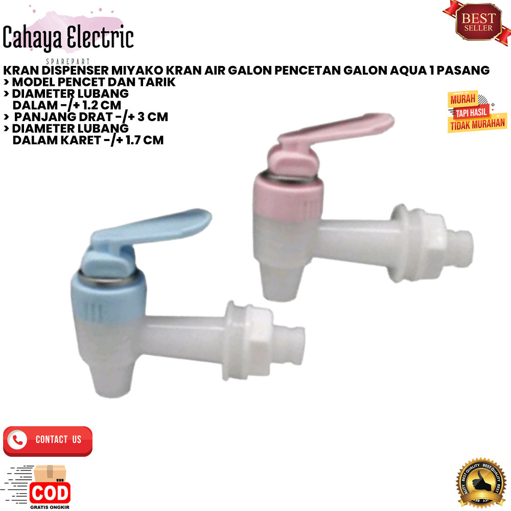 Jual KRAN DISPENSER MIYAKO KRAN AIR GALON PENCETAN GALON AQUA 1 PASANG ...