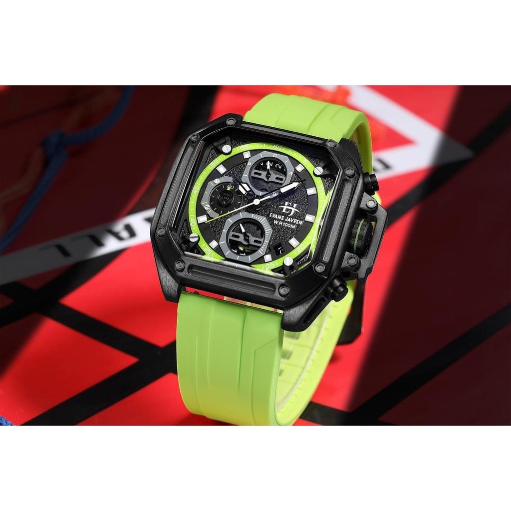 Jual Buy 1 Get 1 !!! Terbaru Evans Jayden Jam Tangan Pria 9558 Rubber ...
