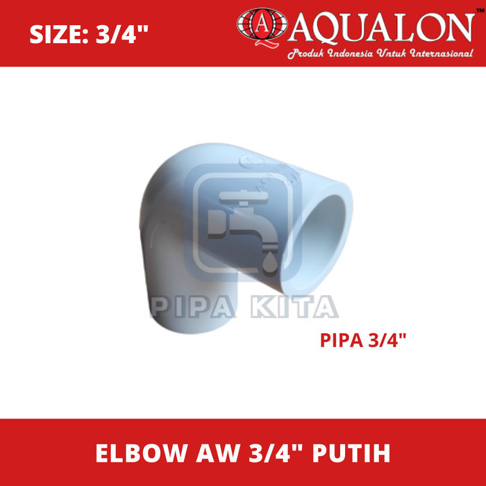 Jual Elbow AW 3/4 Inch PVC Putih AQUALON Knee TS Keni Knie 3/4" 0.75 ...