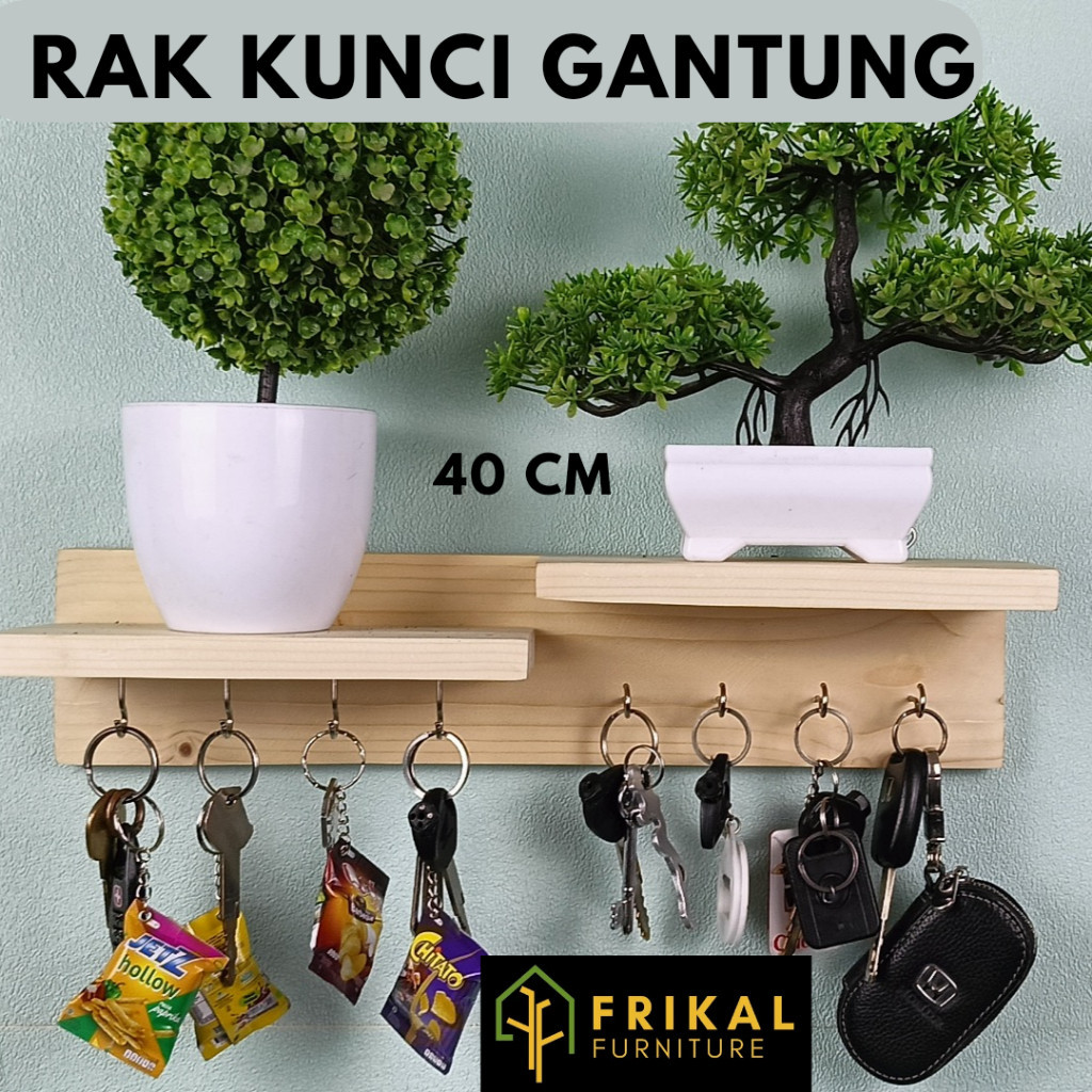 Jual Rak gantung kunci dinding kayu Aesthetic/ Rak Tempat Gantungan ...