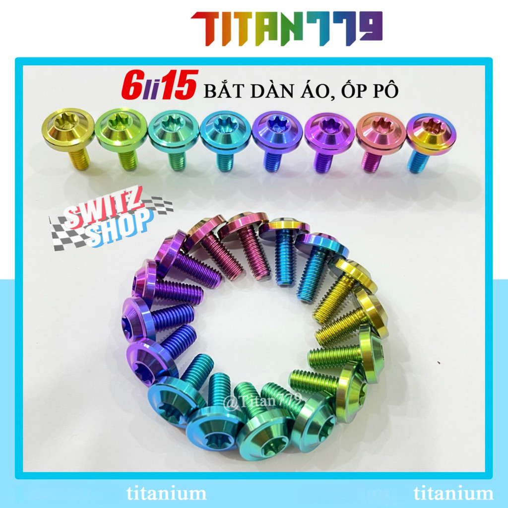 Jual BAUT TITANIUM M6 DRAT 10 MODEL PAYUNG BIG HEAD M6x15,6x20,6x10 ...