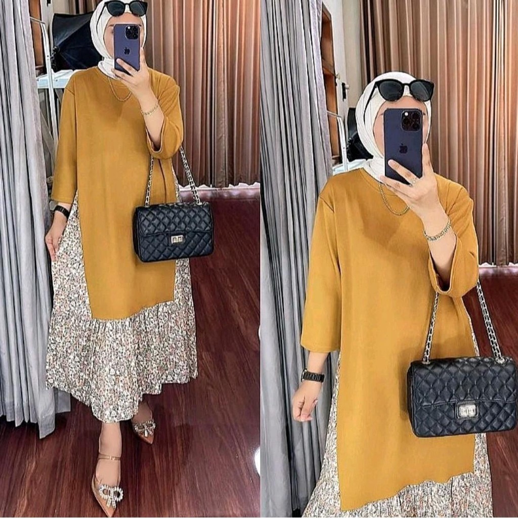 Jual GAMIS MIDI KNIT IMPORT COMBINASI Rayon PREMIUM BUSANA MUSLIM ...