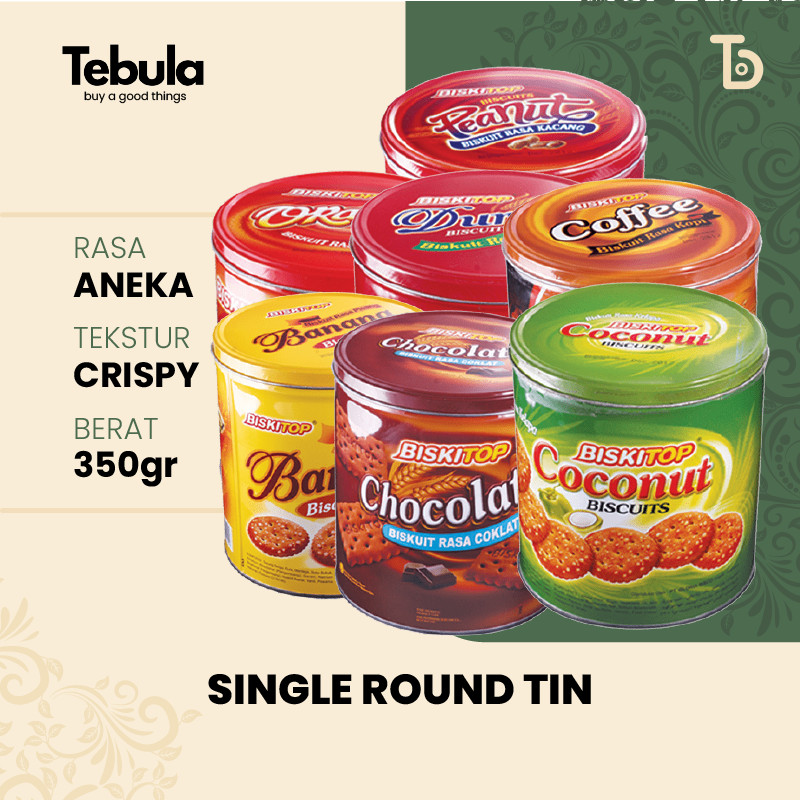 Jual [ TEBULA ] - BISKITOP Sandwich Single Round Kaleng 350gr Murah ...