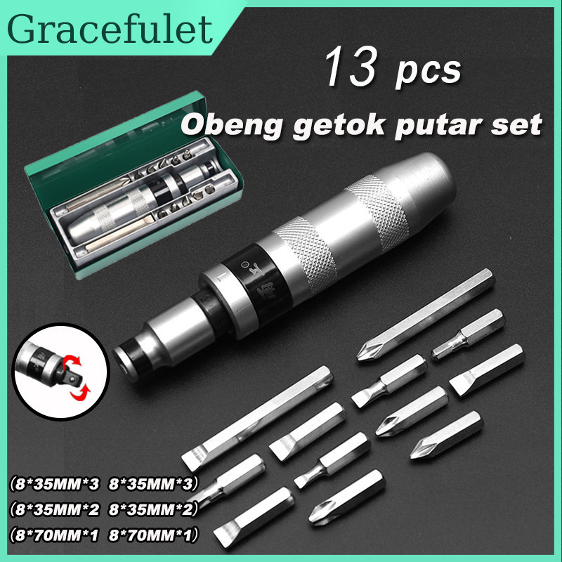 Jual Obeng Ketok Set 13pcs Obeng Getok Putar Set Impact Driver S2 Drill ...