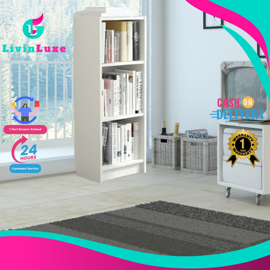 Jual LivinLuxe - Lemari Buku Rak Lantai Kabinet Susun Serbaguna Modern ...