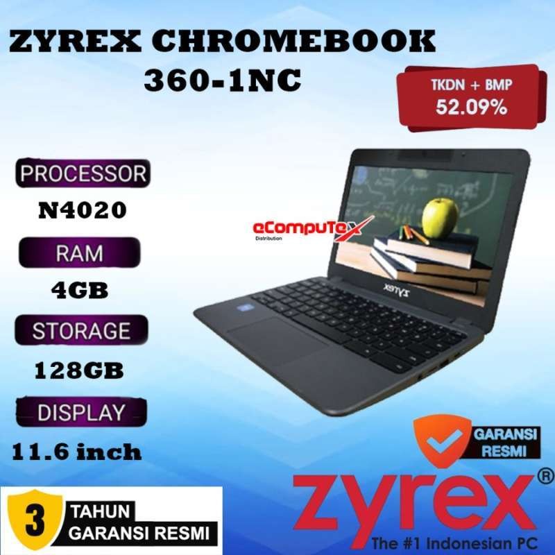 Jual ZYREX CELERON N4020 CHROMEBOOK 360-1 4GB 128GB EMMC TKDN GARANSI RESMIAA | Shopee Indonesia