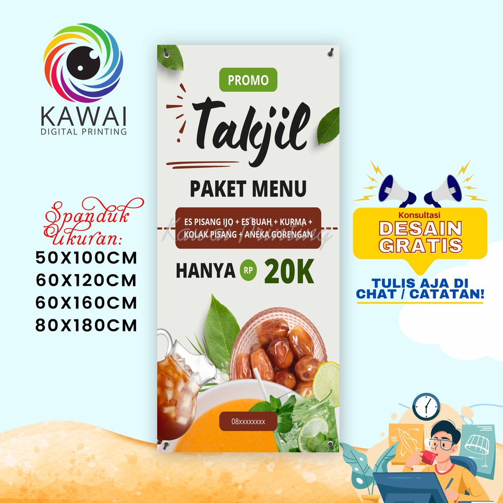 Jual SPANDUK / BANNER Promo Takjil Bulan Ramadhan Request Gratis ...