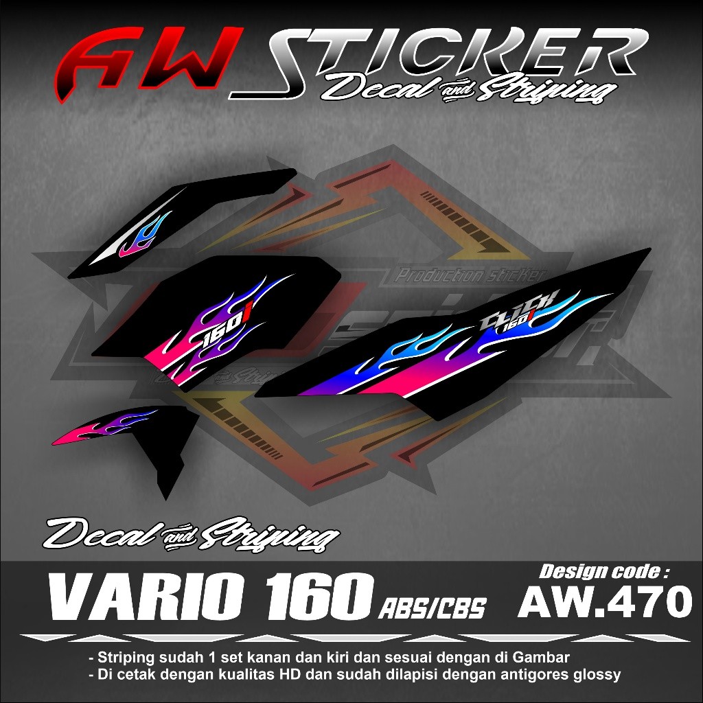 Jual Striping Transparan Vario 160 ABS/CBS Terbaru Sticker Vario 160 ...