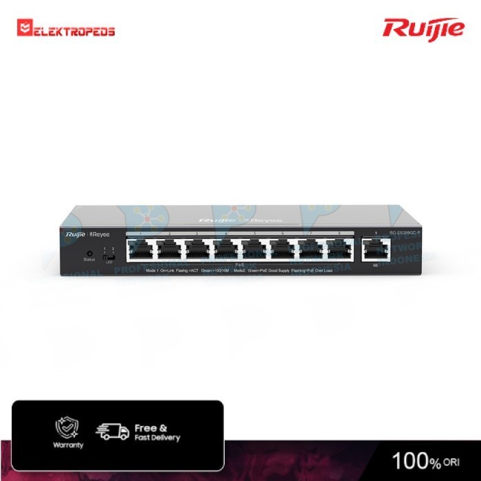 Jual Ruijie Reyee RG-ES209GC-P Cloud Managed 9 Ports Gigabit PoE Switch ...