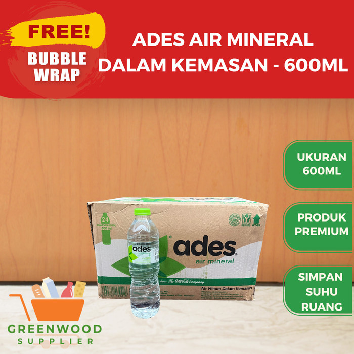 Jual Ades Air Mineral / Mineral Water 600ML - 1 Pcs | Shopee Indonesia