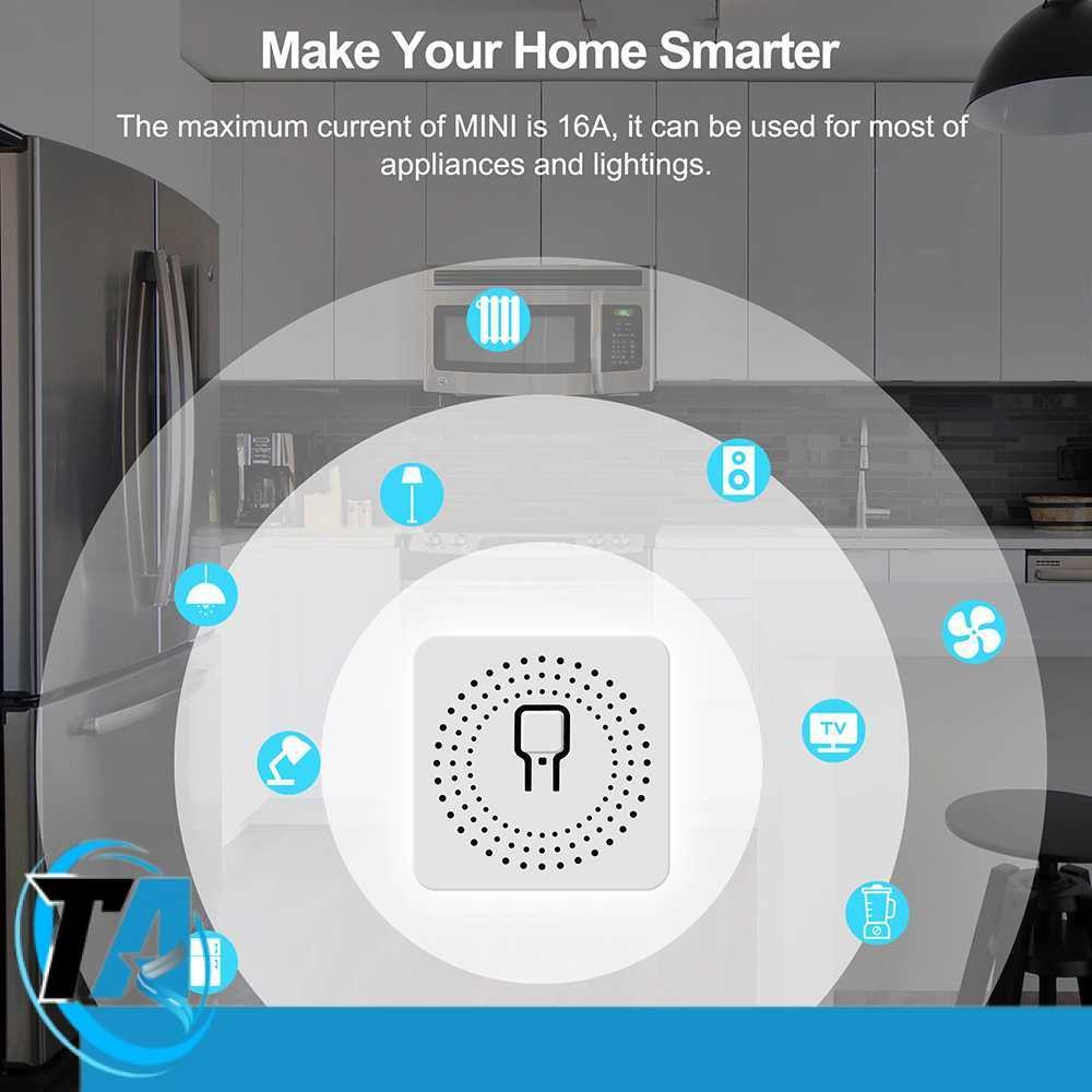 Jual GIRIER Mini Smart WiFi Switch 2 Way Control Module 16A - AP-SMT1CH ...