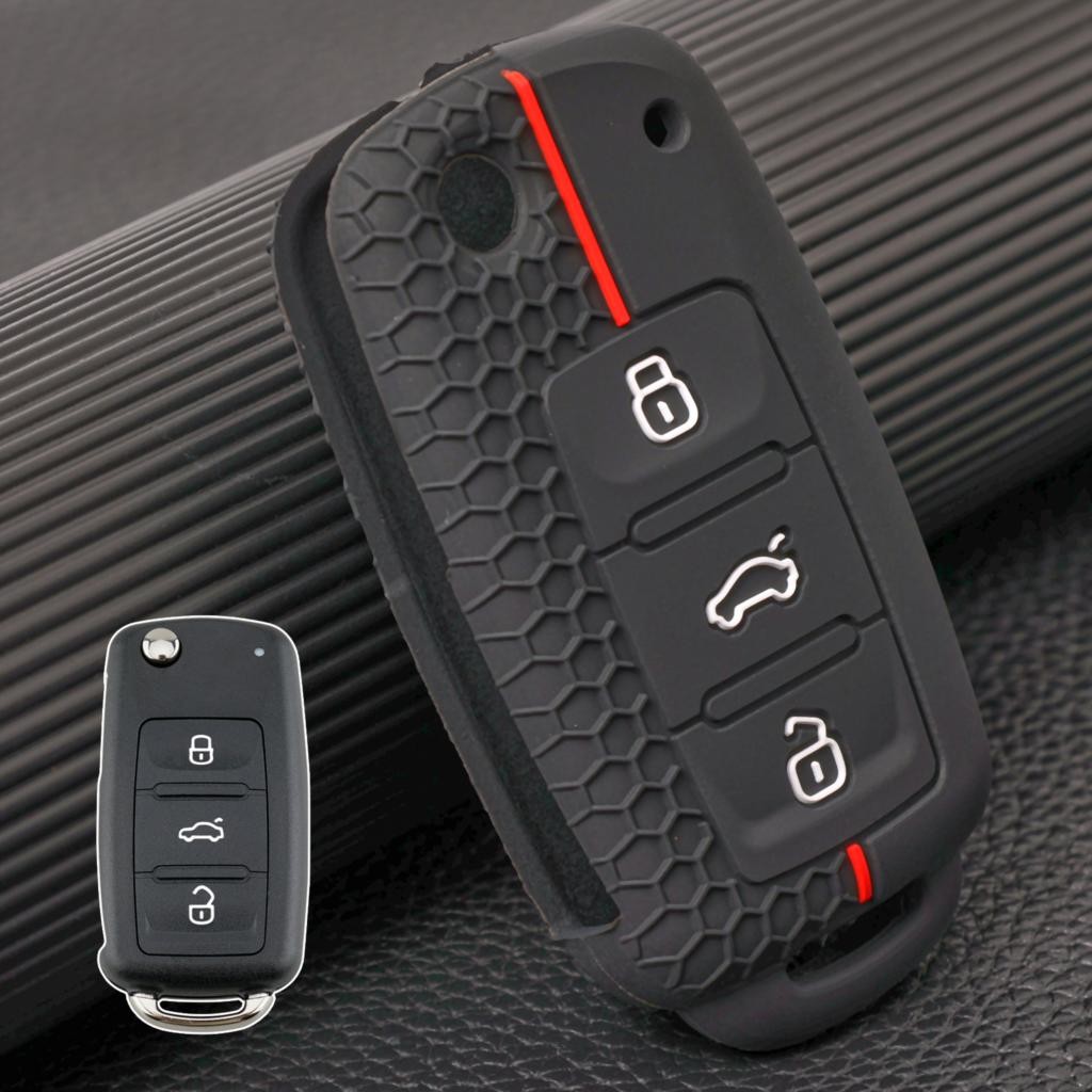 Jual 3 Button Car Remote Flip Key Fob Case Holder For Volkswagen Golf ...