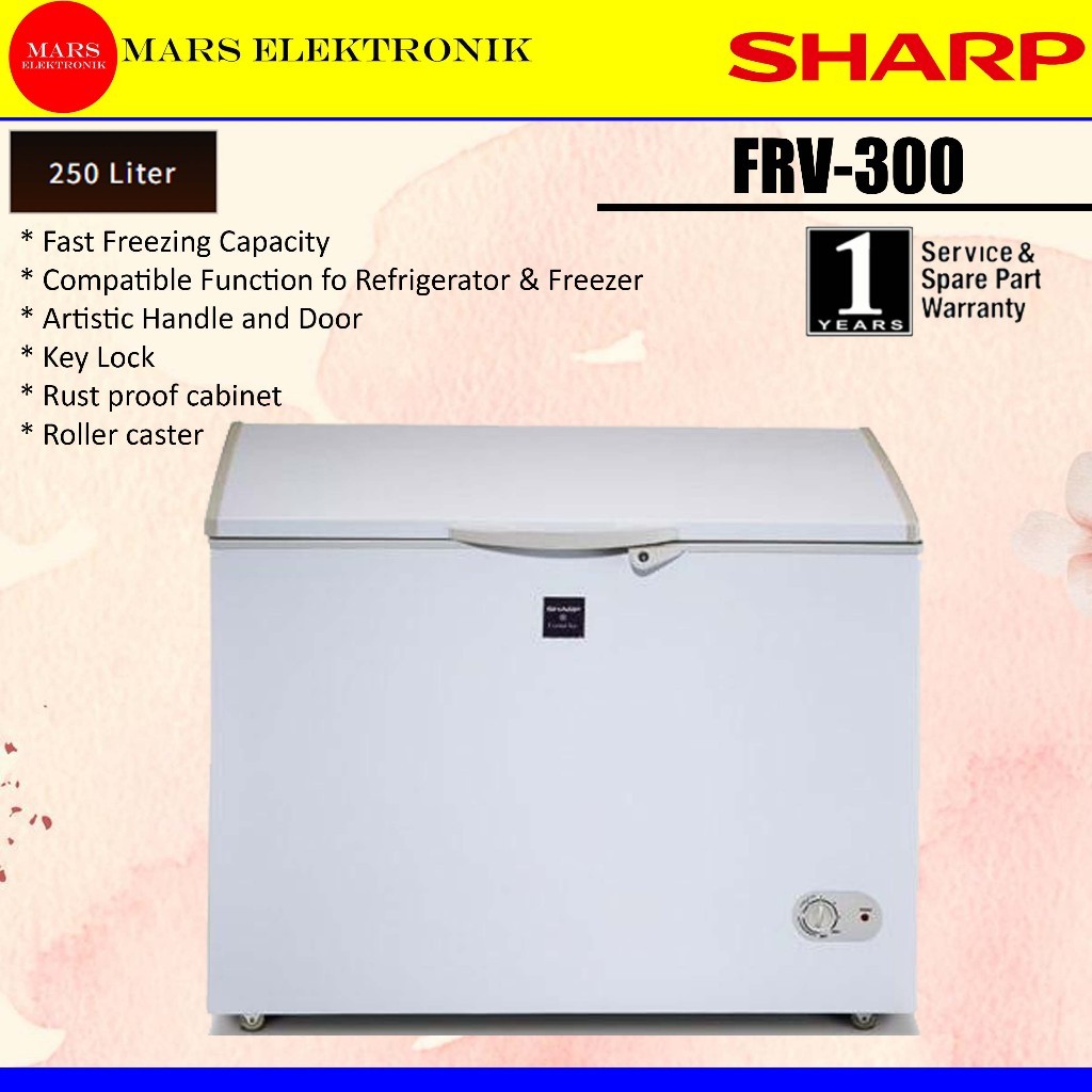 Jual CHEST FREEZER SHARP FRV-300 - KAPASITAS 250 LITER - PETI PEMBEKU ...