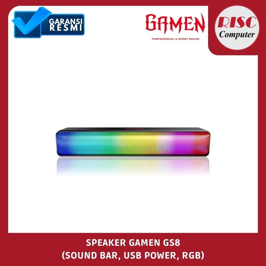 Jual GAMEN GS8 Multimedia Speaker Gaming Sound Bar RGB Rhythm Light ...