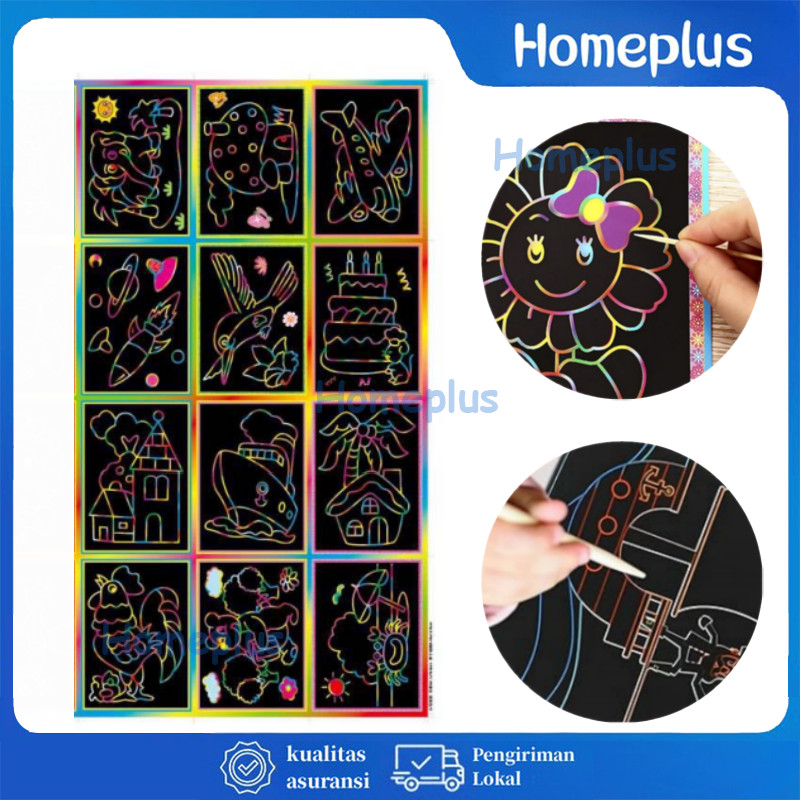 Jual HomePlus Mainan Gosok Mewarnai Mewarnai Gosok Lidi Gambar Mainan ...