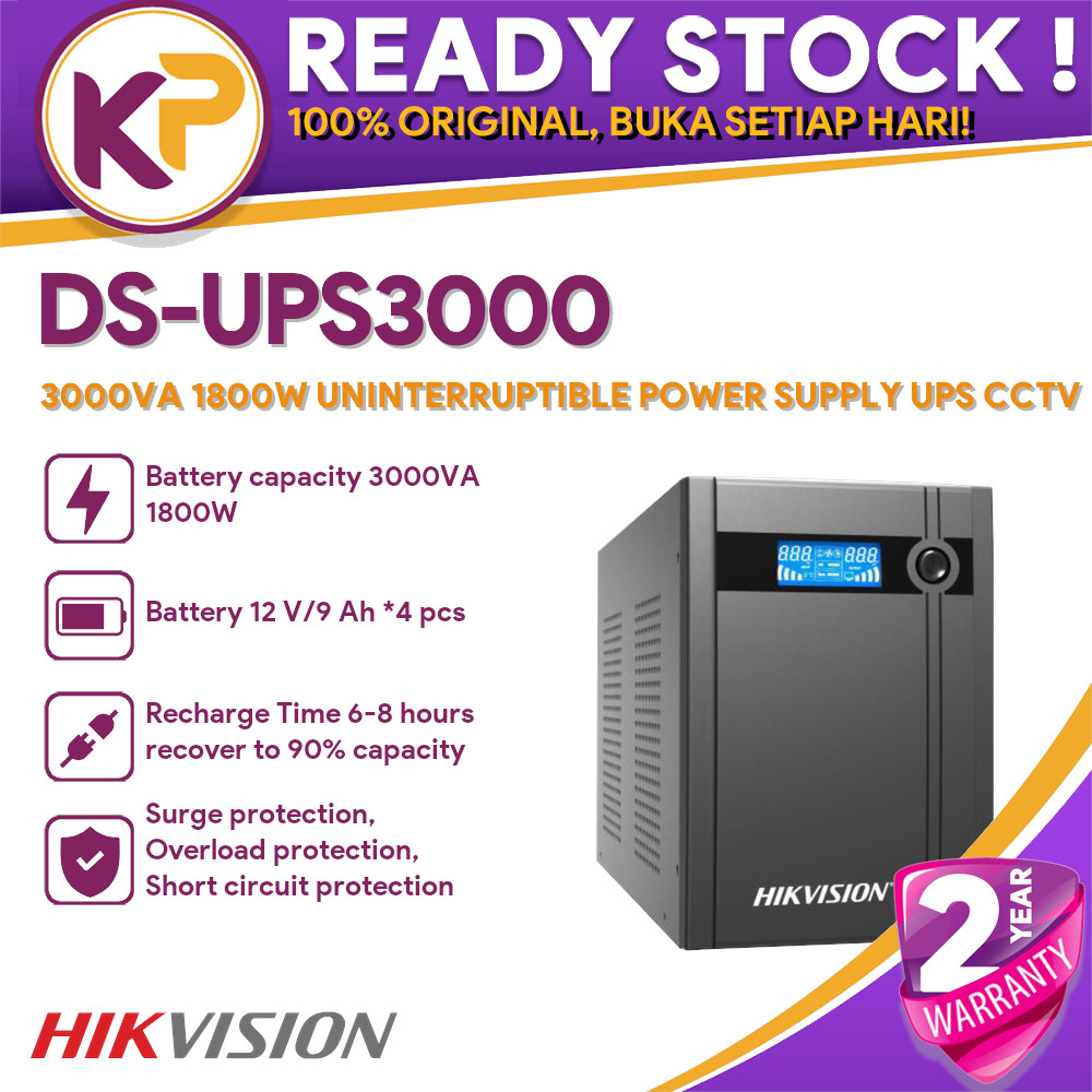 Jual HIKVISION DS-UPS3000 3000VA 1800W UNINTERRUPTIBLE POWERSUPPLY UPS ...