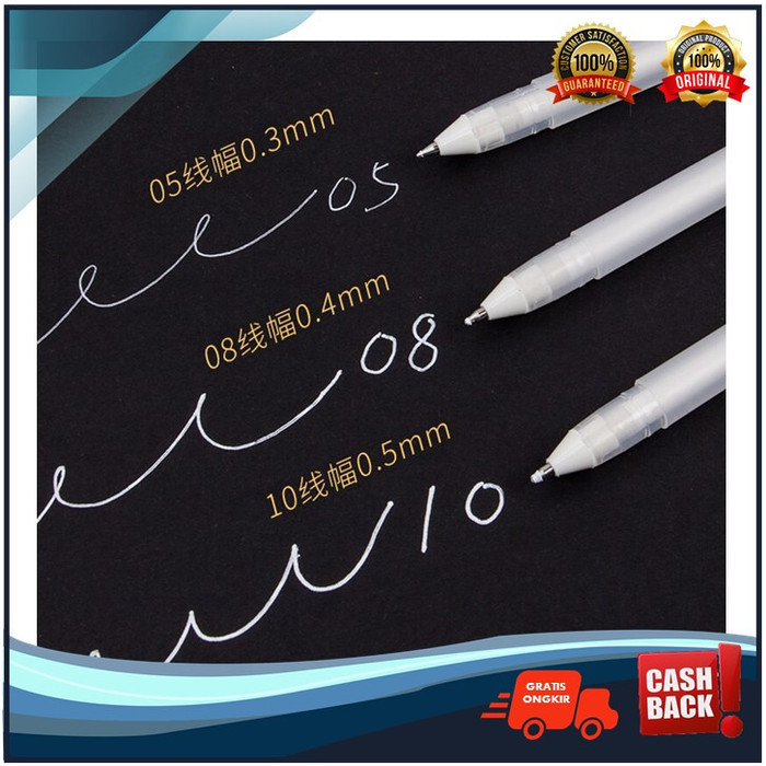 Jual PROMO!! -Pulpen Set Gel Putih Sakura Gelly Roll White Pen Drawing ...